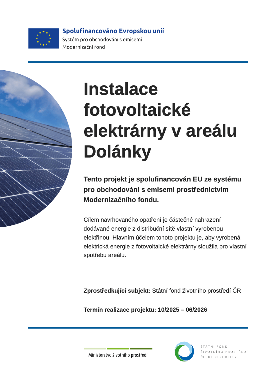 Installation of a photovoltaic power plant at the Dolánky site | VINCI ...